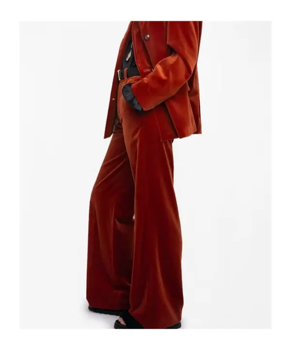 Zadig&Voltaire Wide-leg Velvet Trousers - Red