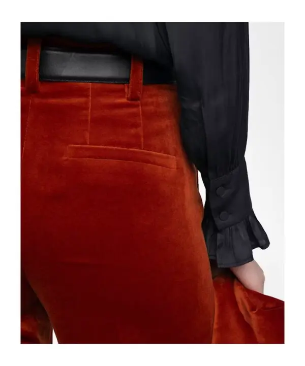 Zadig&Voltaire Wide-leg Velvet Trousers - Red