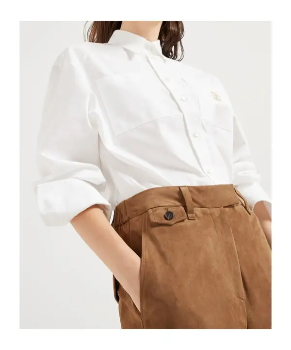 Brunello Cucinelli Leather Chino Trousers