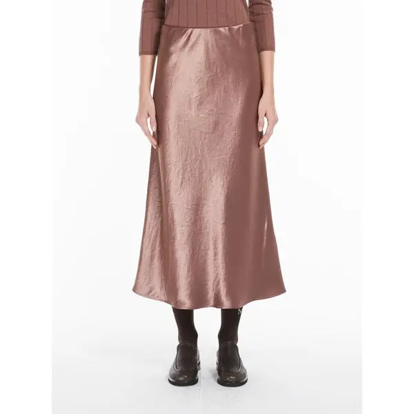 Max Mara Alessio Satin Maxi Skirt - Brown