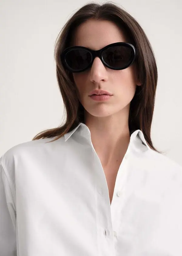 TOTEME Oval Frame Sunglasses - Black