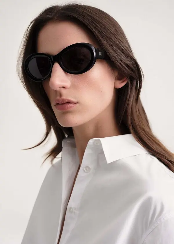 TOTEME Oval Frame Sunglasses - Black
