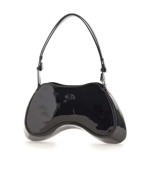 DIESEL® Play Patent-leather Shoulder Bag - Black