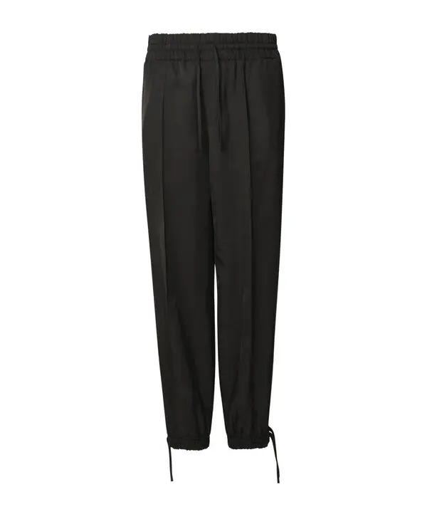 JIL SANDER High Waist Drawstring Trousers - Black