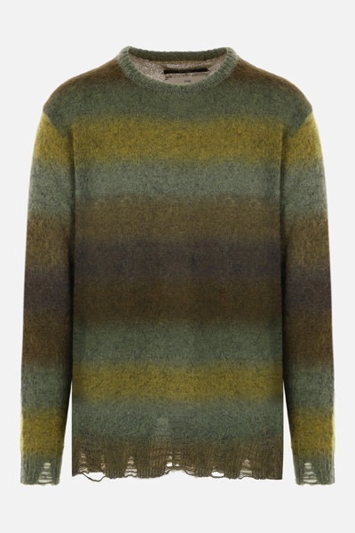 SONG FOR THE MUTE Distressed Striped Oversized Jumper