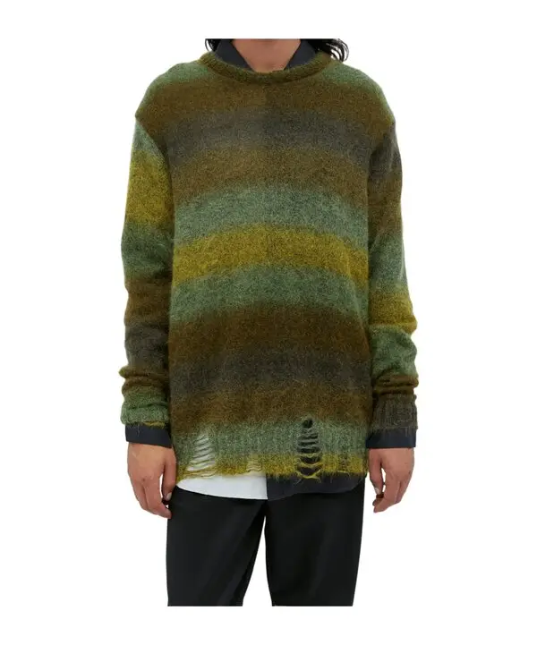SONG FOR THE MUTE Distressed Striped Oversized Jumper