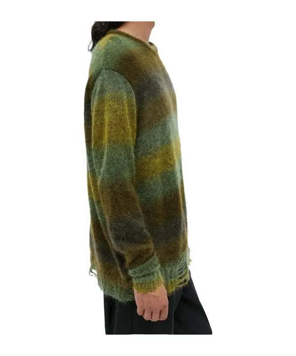 SONG FOR THE MUTE Distressed Striped Oversized Jumper