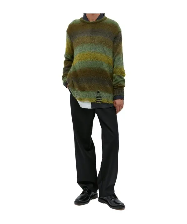SONG FOR THE MUTE Distressed Striped Oversized Jumper