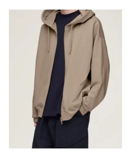 Y3 Zip-up Drawstring Hoodie - Light Brown