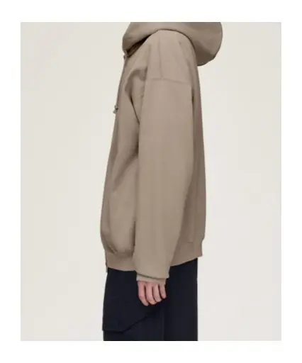 Y3 Zip-up Drawstring Hoodie - Light Brown