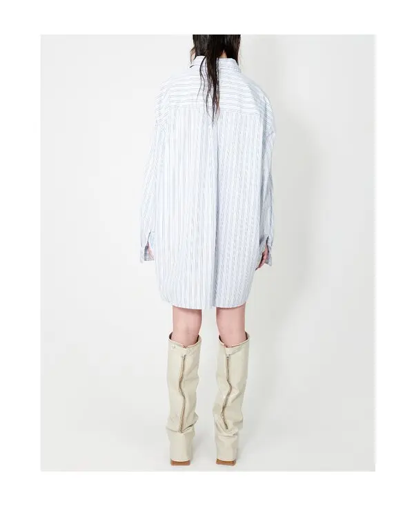 Our Legacy Oversized Popover Shirt With Stripe Pattern