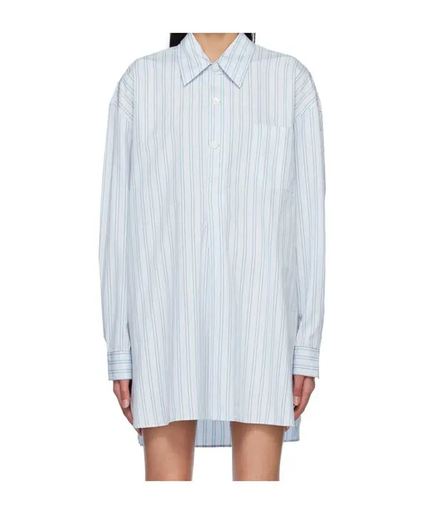 Our Legacy Oversized Popover Shirt With Stripe Pattern
