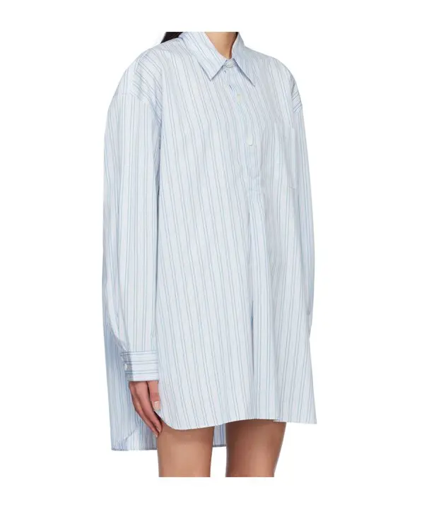 Our Legacy Oversized Popover Shirt With Stripe Pattern