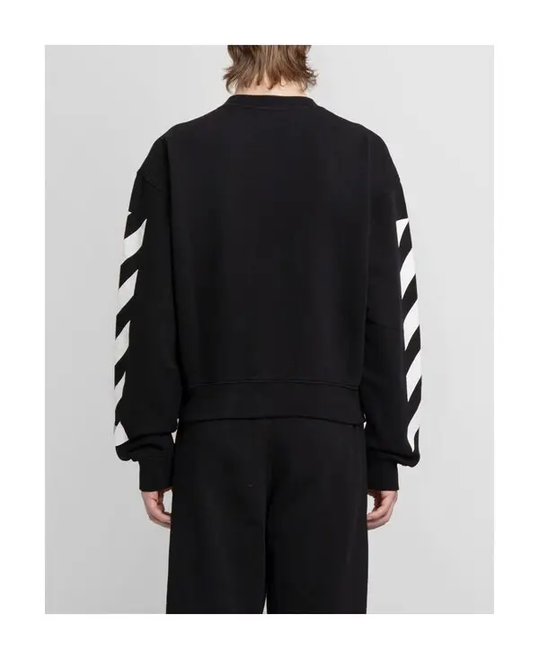 Off-White Diagonal Helvetica Long Sleeve Sweatshirt - Black