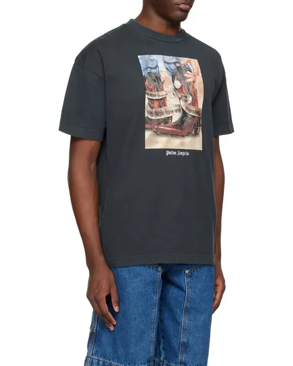 Palm Angels Graphic Printed Crewneck T-shirt - Green