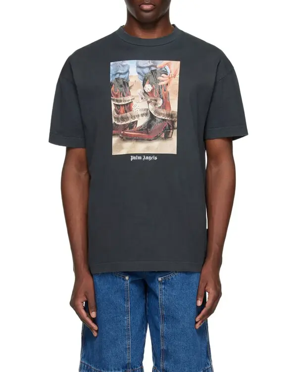 Palm Angels Graphic Printed Crewneck T-shirt - Green
