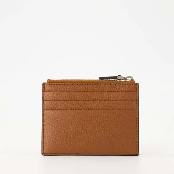 Valentino Garavani Rockstud Zipped Card Holder - Brown