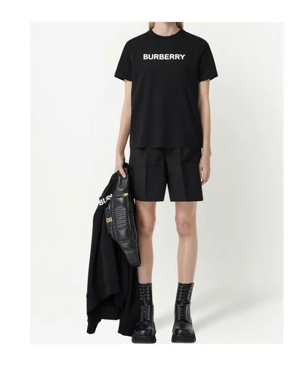 Burberry Logo Print Crewneck T-shirt - Black