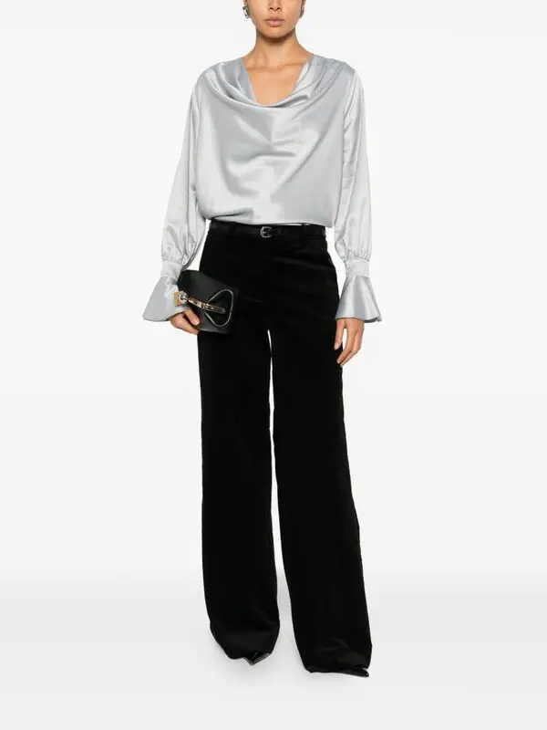 Pinko Long-sleeved Satin Shirt With Button Cuffs