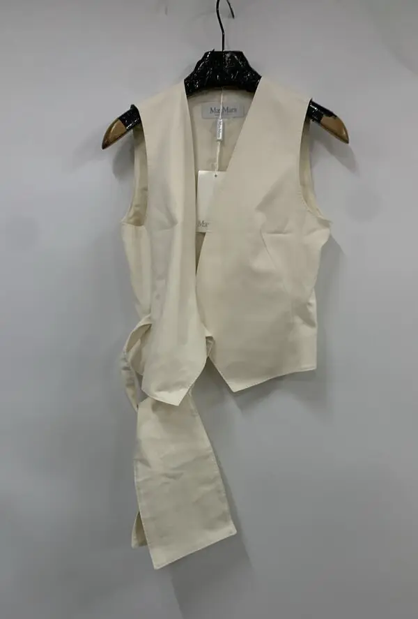 Max Mara Bow Detailed Gilet - White