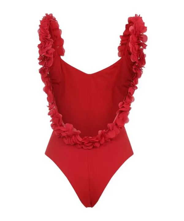 LA REVECHE Amira Ruffle One-piece Beachwear