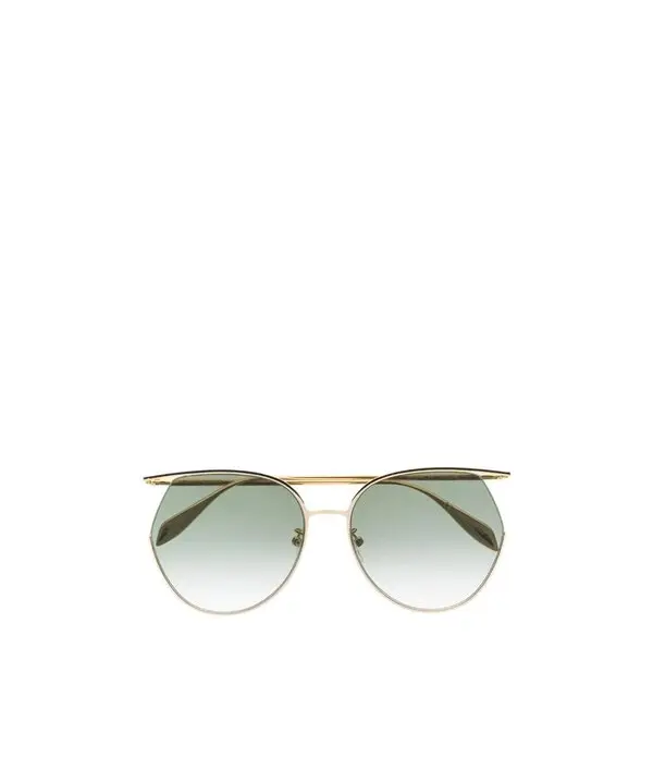 Alexander McQueen Gold Tone Sunglasses - Gray