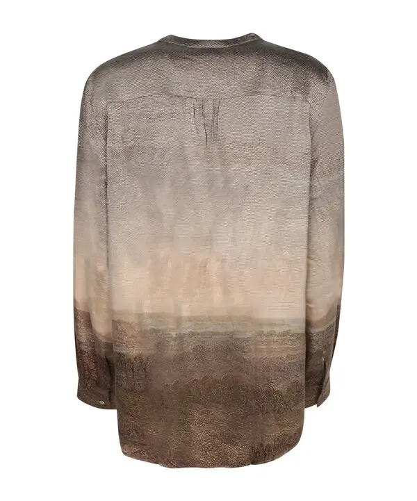 PIERRE-LOUIS MASCIA Landscape Print Silk Top