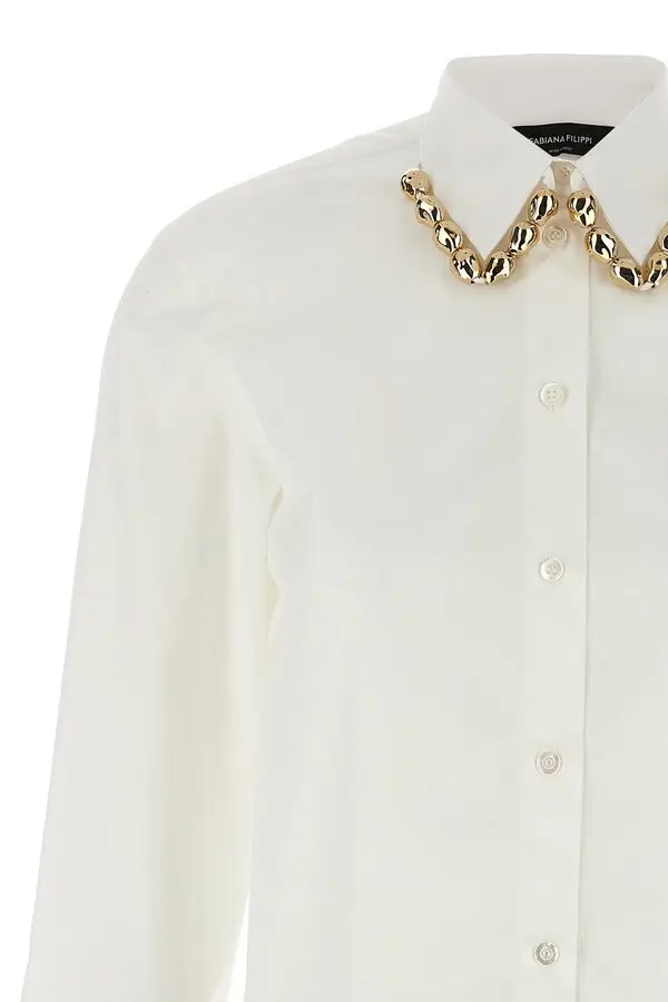 Fabiana Filippi Poplin Boxy Shirt With Nugget Detail