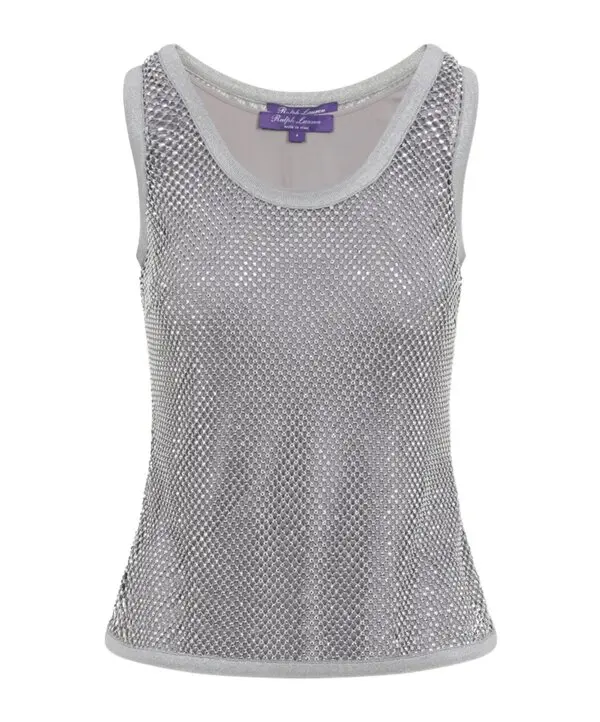 Ralph Lauren Melony Embellished Sleeveless Top - Gray