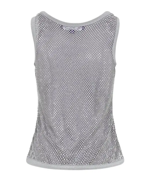 Ralph Lauren Melony Embellished Sleeveless Top - Gray
