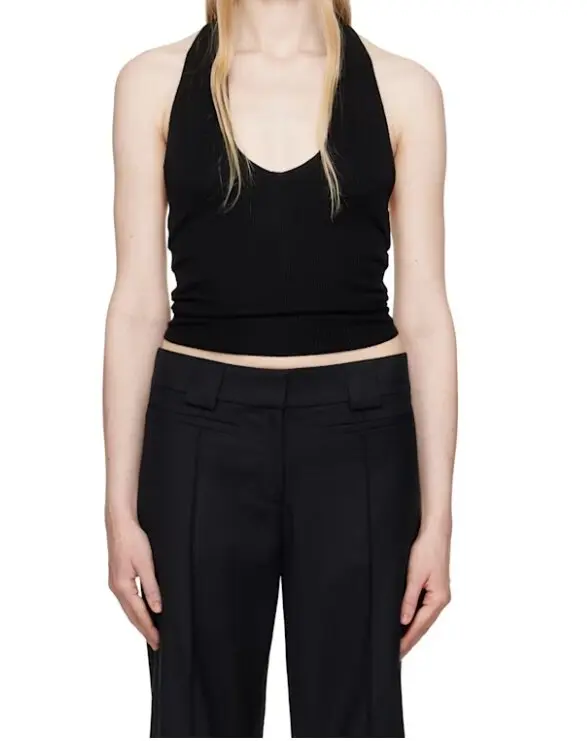 AYA MUSE Ribbed Knit Halter Top
