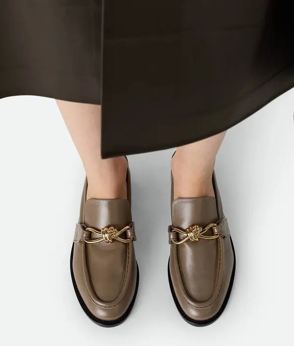 Bottega Veneta Astaire Loafers With Knot Detailing - Pine Cones