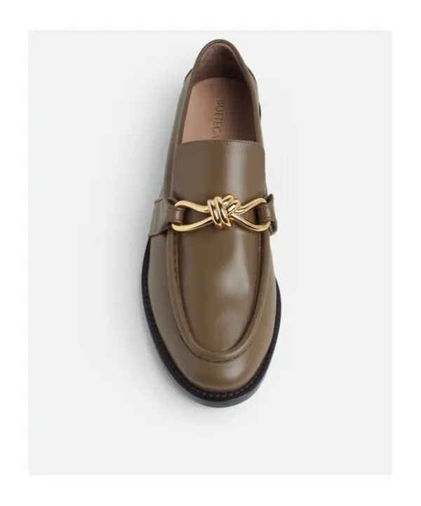 Bottega Veneta Astaire Loafers With Knot Detailing - Pine Cones