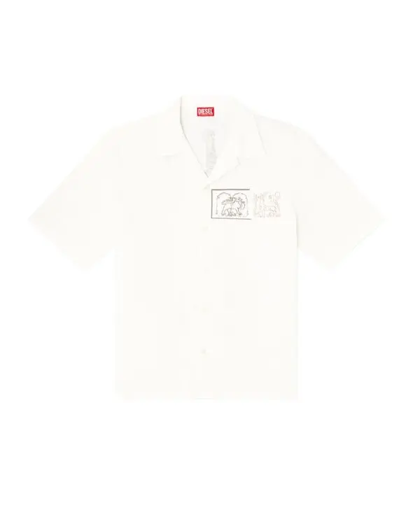 DIESEL® Illustrated Short-sleeve Shirt - White