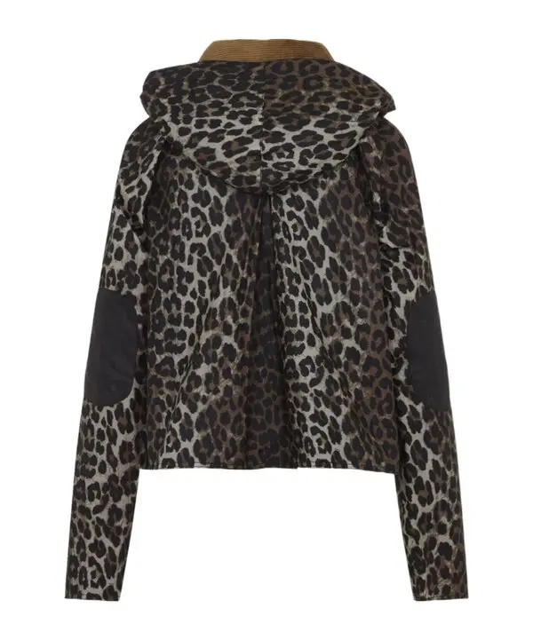 Barbour X Ganni Leopard Print Jacket - Black
