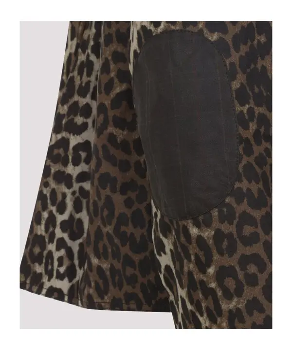 Barbour X Ganni Leopard Print Jacket - Black