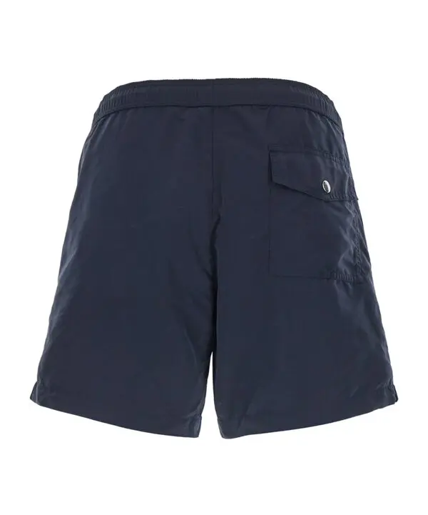 Moncler Logo Patch Drawstring Swim Shorts - Blue