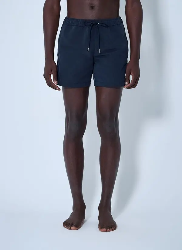 Moncler Logo Patch Drawstring Swim Shorts - Blue