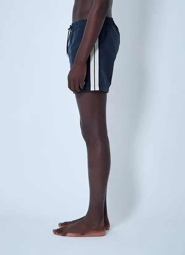 Moncler Logo Patch Drawstring Swim Shorts - Blue