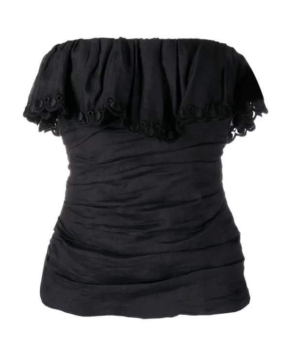 Isabel Marant Étoile Off-shoulder Ruched Top With Fan-shaped Hem