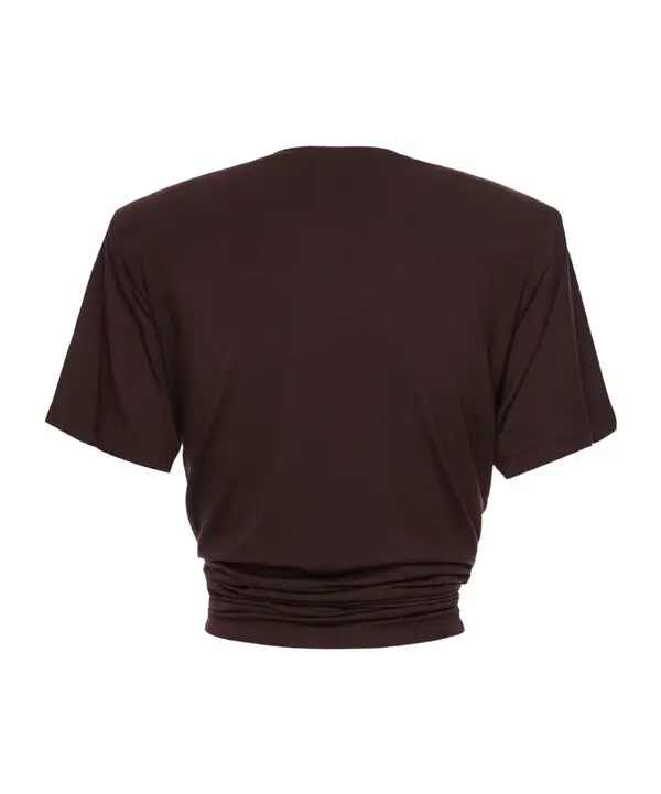 Magda Butrym Knotted Jersey T-shirt - Brown