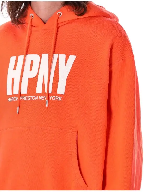 Heron Preston Logo Printed Drawstring Hoodie