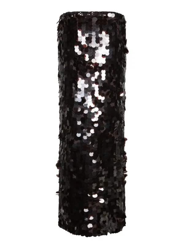 P.a.r.o.s.h Embellished Sequined Skirt - Black