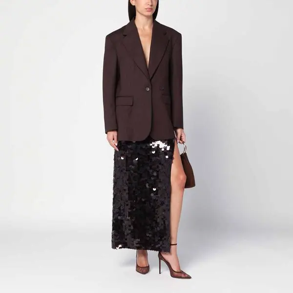 P.a.r.o.s.h Embellished Sequined Skirt - Black