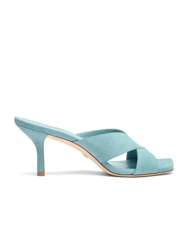 STUART WEITZMAN Carmen 75 Heeled Slides - Blue