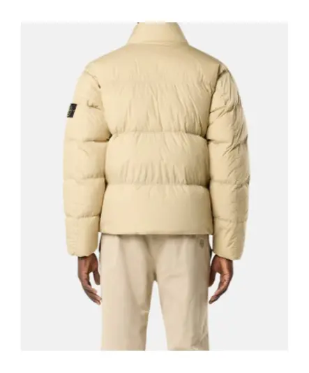Stone Island Logo Patch High Neck Puffer Jacket - Desert