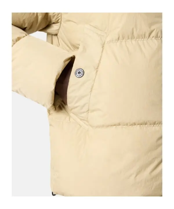 Stone Island Logo Patch High Neck Puffer Jacket - Desert