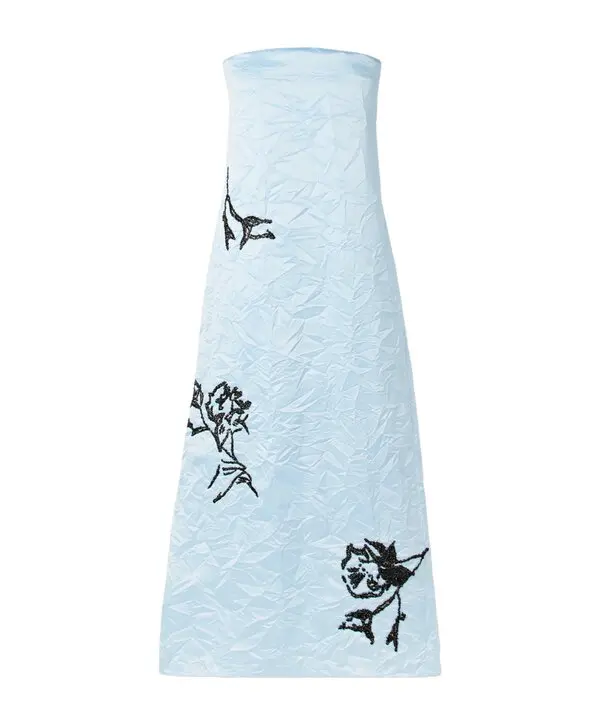 Erdem Strapless Embellished Pleated Dress