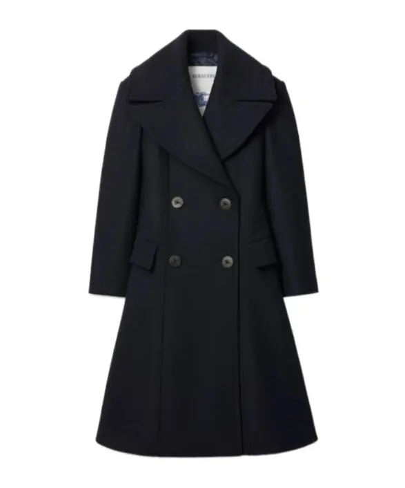 Burberry Double-breasted Tailored Coat - Navy