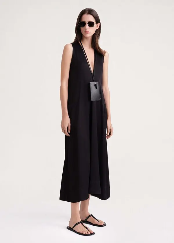 TOTEME Sleeveless V-neck Maxi Dress With Pockets